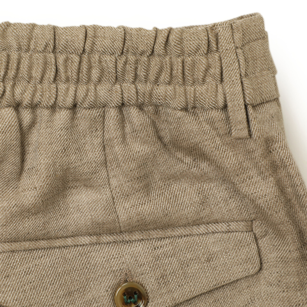 BERWICH ベルウィッチ BERTO ベルト パンツ テーパード ワンプリーツ リネン ウエストゴム ボタン アジャスター VT1502 BEIGE(ベージュ)｜BERWICH｜菅原靴店